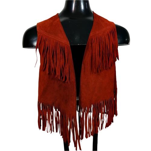 Cowgirl's Western Red Suede Leather Fringe Vest CGV520 – NativeEagleStore