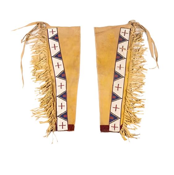 Native American Style Fringe Beaded Leather Chaps Leggings NCP115 ...