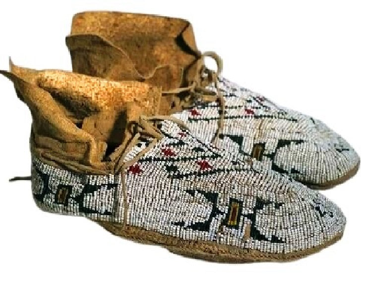 Old Native American Style Beaded Powwow Beaded Moccasin MC675 ...