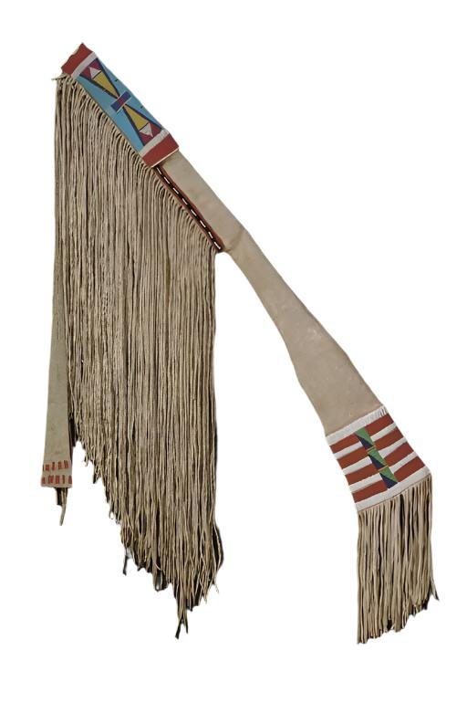 Native American Beaded Style Rifle Scabbard Leather Sheath Fringe NRF1 ...