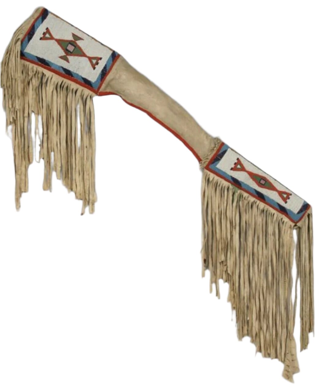 Native American Beaded Style Rifle Scabbard Leather Sheath Fringe NRF1 ...