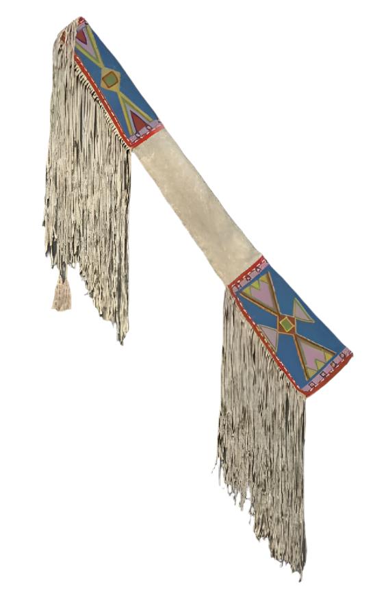 Native American Beaded Style Rifle Scabbard Leather Sheath Fringe NRF1 ...