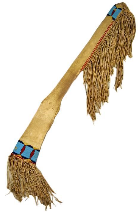 Native American Beaded Style Rifle Scabbard Leather Sheath Fringe NRF1 ...