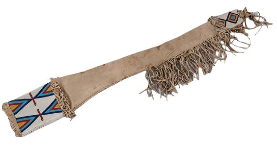 Native American Beaded Style Rifle Scabbard Leather Sheath Fringe NRF1 ...