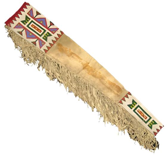 Native American Beaded Style Rifle Scabbard Leather Sheath Fringe NRF1 ...