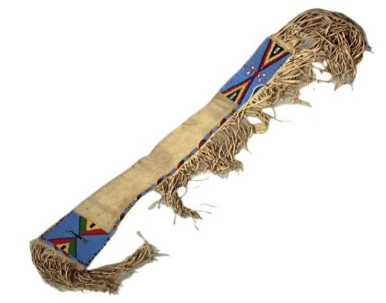 Native American Beaded Style Rifle Scabbard Leather Sheath Fringe NRF1 ...
