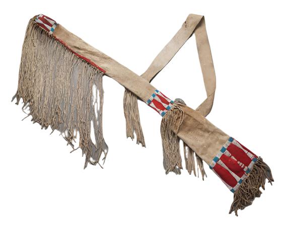 Native American Beaded Style Rifle Scabbard Leather Sheath Fringe NRF1 ...