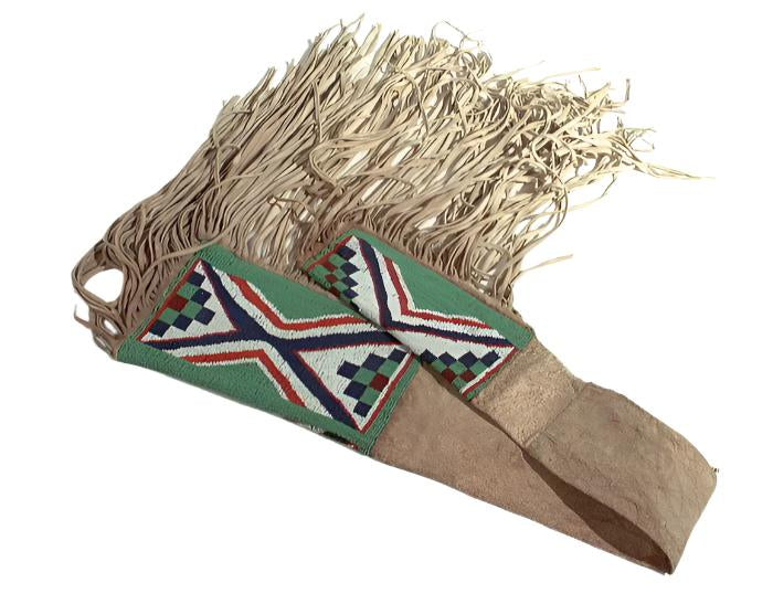 Native American Beaded Style Rifle Scabbard Leather Sheath Fringe NRF1 ...